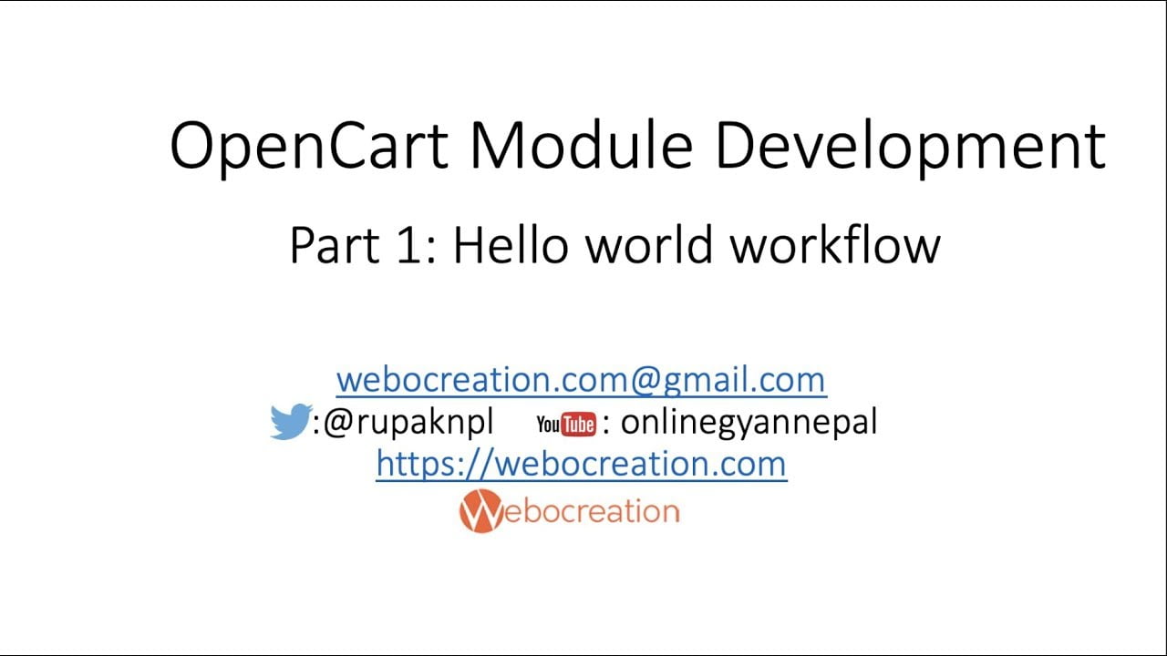 Workflow Or Markup To Make Hello World Module Opencart Module Development