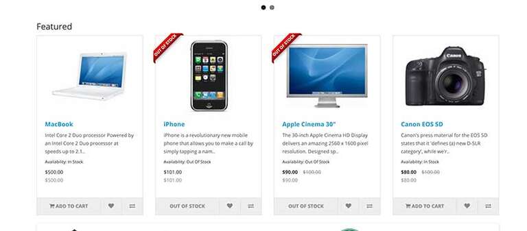 Out of Stock Sold out label, Out of Stock button Opencart 3 module for free