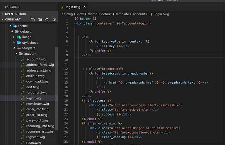 How to see all variables available in twig template in Opencart? | Category: Opencart ...