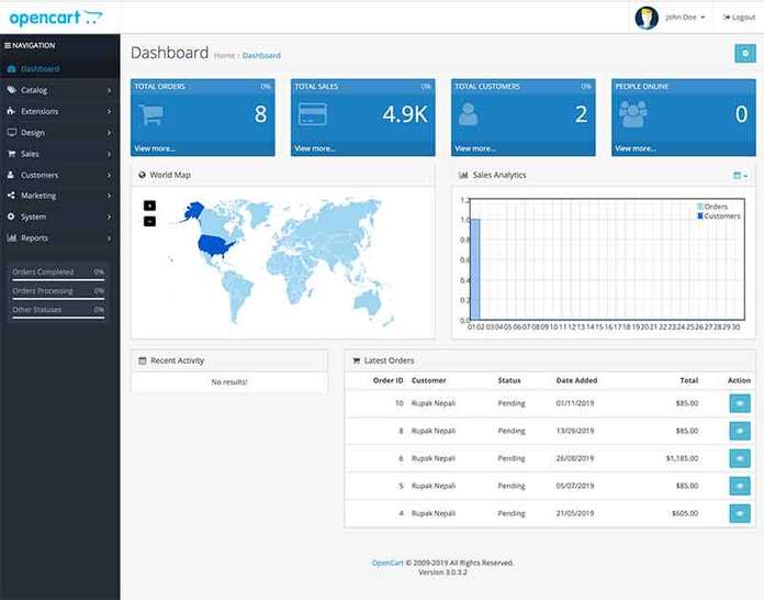 Build a free eCommerce website using Opencart 4 user manual in 2024