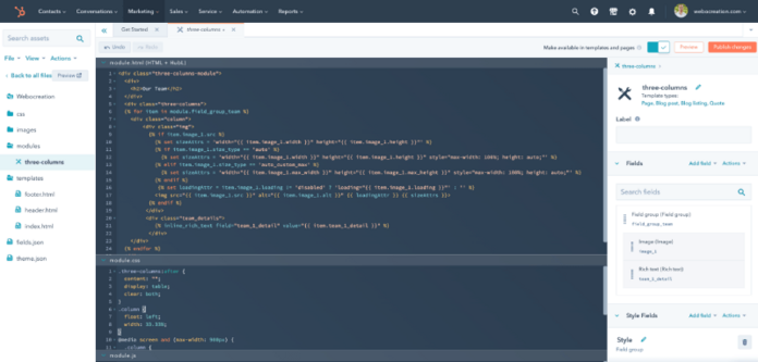 HubSpot certified developer, how to make three columns module?